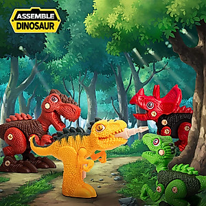 HB Direct Educational Take Apart Dinosaur Toys w/Dino Electric Drill for Ages 3-7, Construction Dinosaur Building Toy, Dinosaur Screwdriver Toy with Drill for Kids, Build a Dinosaur Take Apart Toys