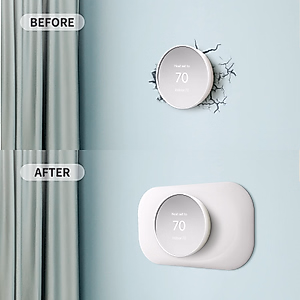 Petrichor Wall Plate Cover - Compatible with Google Nest Thermostat Accessory 2020 - Trim Kit, Easy Installation - Snow
