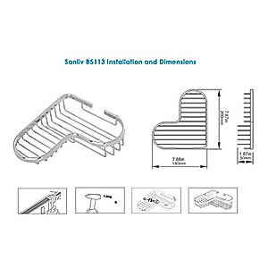 SANLIV Shower Caddy Basket,Corner Shower Shelf Soap Holder,Brass Wire Basket for Inside Shower Wall Storage Bathroom Organizer in Polished Chrome