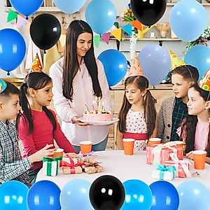 60 Pcs Birthday Decorations, Royal Blue and Black Balloons, 12 Inch Latex Balloons Party Supplies for Boys Birthday Baby Shower Game Birthday Wedding Bridal Shower Party Decorations (11-LH)