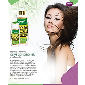 Vaadi Herbals Silky Smooth Conditioner ★ Olive Oil Conditioner with Avocado Extract ★ Herbal Conditioner ★ Sulfate Free ★ Scalp Therapy ★ Moisture Therapy ★ ALL Natural ★ 350 Ml(11.7 Oz)