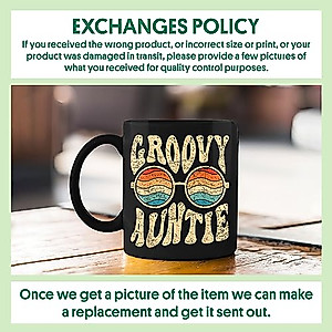 TUANDANG GOOD DEAL Groovy Auntie 70s Aesthetic Nostalgia 1970's Retro Aunt Black Coffee Mug 11oz…