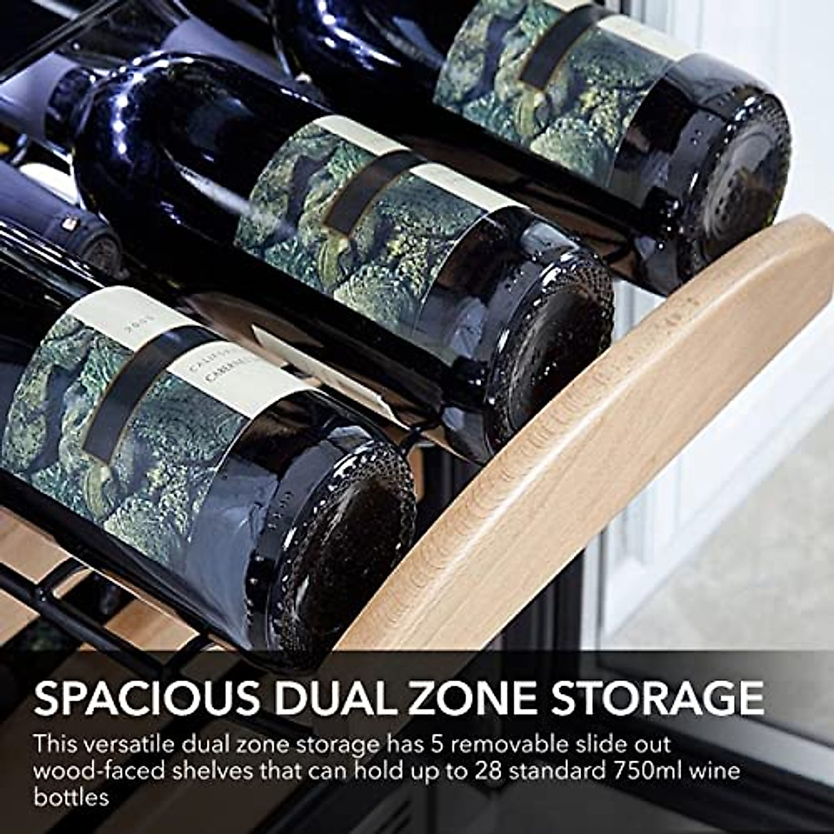 Whynter BWR-281DZ 28 Bottle Dual Temperature Zone Built-in Wine Refrigerator