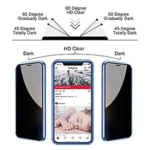 ESTPEAK Compatible with iPhone 12 Mini Magnetic Case,Anti Peep Magnetic Double-Sided Privacy Screen Protector Clear Back Metal Bumper Anti-Peep Phone Cases Cover Compatible with iPhone 12 Mini