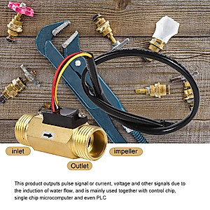 60mm G1/2" Copper Thread Hall Effect Liquid Water Flow Sensor Flowmeter Fluidmeter Liquid Water Flow Switch Meter 1-30L/min