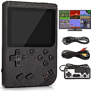 Retro Handheld Game Console with 500 Classic FC Games, Portable Retro Video Game Console, 3-inch LCD Screen and Add-on Controller, Handheld Game Console Supports Connection to TV and Two Players