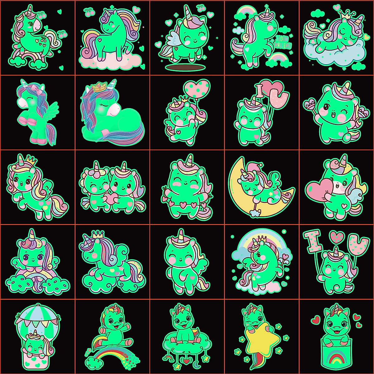 XSIUOTIS Unicorn Birthday Party Favors - 51 PCS Temporary Tattoos Individually Wrap Glow In The Dark | Assorted Goodies for Party Supplies, Goody Bag Stuffers