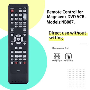 NB887 NB887UD Replacement Remote Control for Magnavox DVD VCR Combo Player ZV427MG9 RZV427MG9 ZV427MG9A RZV427MG9A MDR161V MDR161V/F7 NB887UH MDR161VF7 NB820