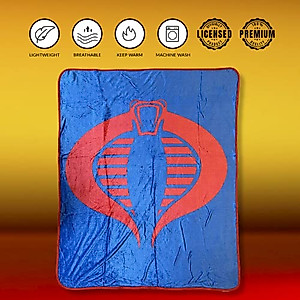G.I. Joe Cobra Symbol Blue 80's Cartoon Printed Throw Blanket