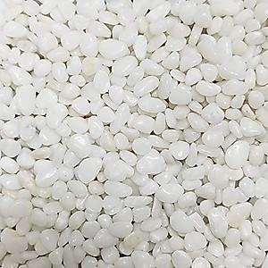 Tonmp 2 lb Natural Polished White Stones 3/8" Gravel Size Polished River Rock Pebbles for Succulents Cactus Bonsai. Decorative fillers. Aquariums and terrariums