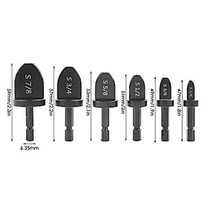 6Pcs Hex Handle Swaging Tool Drill Bit Set, Copper Pipe Flaring Tools, Air Conditioner Tube Expander, Professional Round Handle Tube Swage Repairing Set with 1/4, 3/8, 1/2, 5/8, 3/4 Bits