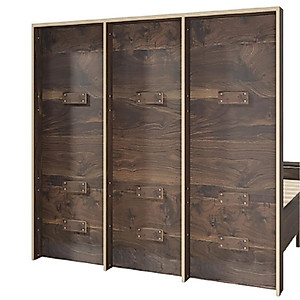 Orvieto Walnut Queen-Size Platform Wooden Bed with Storage