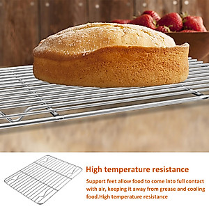 Leonyo Roasting Pan with Rack, 14 Inch Turkey Roasting Pan & Cooling Rack, Stainless Steel Baking Pans Non Stick Roaster Pan with Wire Rack for Cooking Ham, Chicken, Cake, Lasagna, Casserole