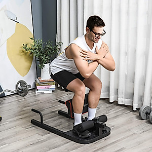 Soozier 3-in-1 Padded Push Up Sit Up Deep Sissy Squat Machine Home Gym Fitness Equipment, Black