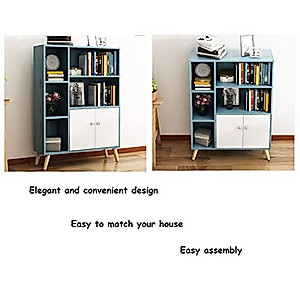 GDLMA Storage Sideboard,Modern Bookcase with 2 Doors,Blue