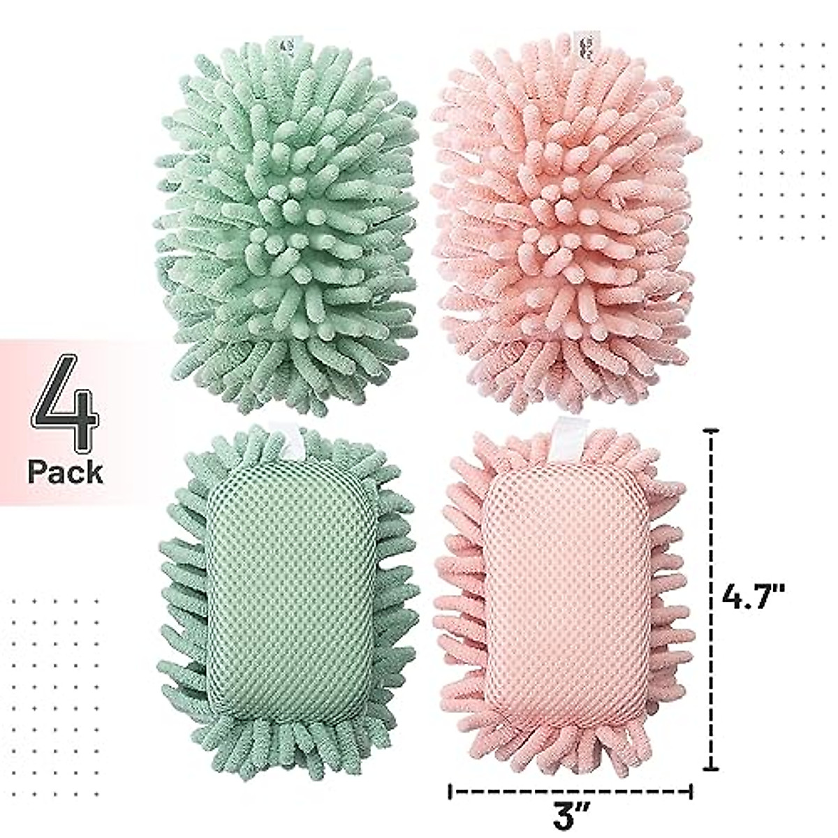 Mr. Pen- Microfiber Shag Whiteboard Eraser, 4 Pack, Washable Microfiber Whiteboard Eraser, Dry Erase Eraser, Dry Eraser, White Board Eraser, White Board Erasers Dry Erase, Dry Board Eraser