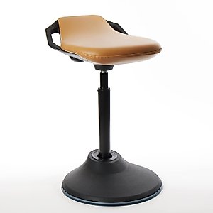 bonVIVO Standing Desk Chair - Ergonomic Chair for Tall Office Desks w/Back Support and Handles for Posture and Balance - Work from Home High Stool - Khaki
