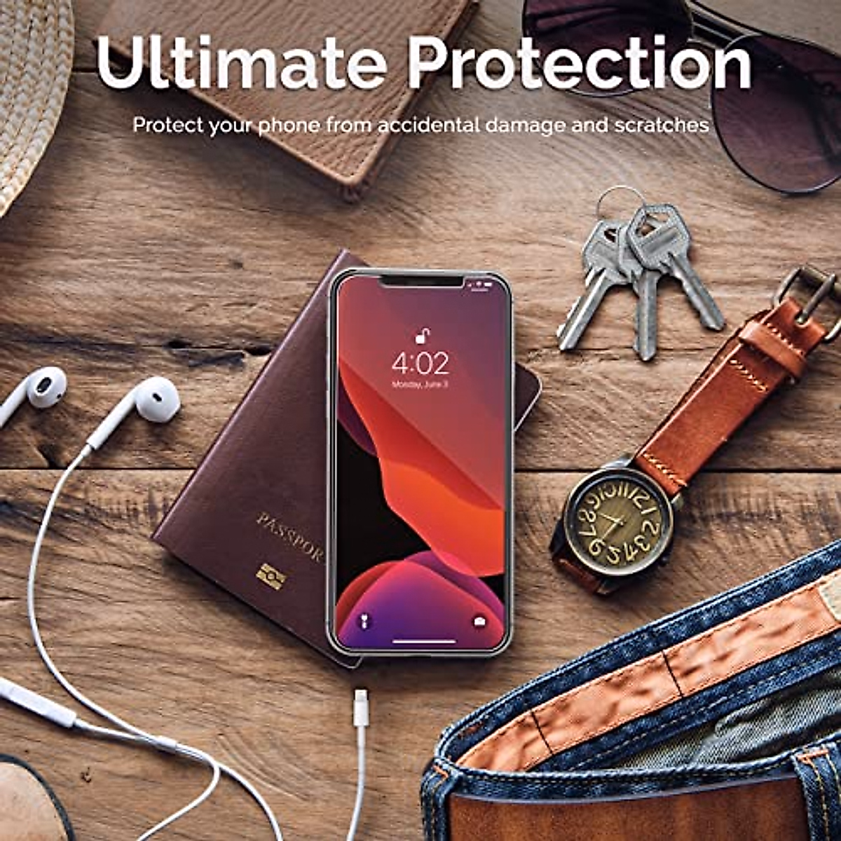 Power Theory Designed for iPhone Xs Max Screen Protector Tempered Glass [9H Hardness], Easy Install Kit, 99% HD Bubble Free Clear, Case Friendly, Anti-Scratch, 2 Pack