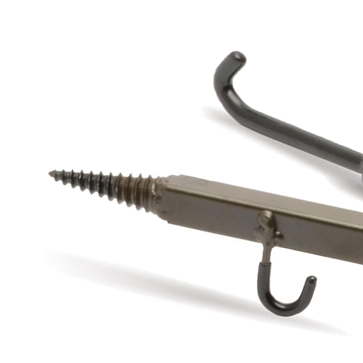 HME Durable Secure Convenient Portable Folding Tree Stand Bow Hanger w/Two Accessory Hooks - Extends to 20", Folds to 10", Olive