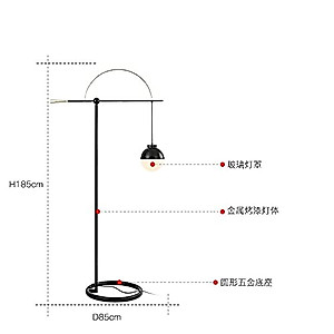 GHGHF Nordic Floor Lamp Iron Glass Floor Lamps for Living Room Bedroom Study Decoration Light Home E27 Table Lamp Standing Lamp