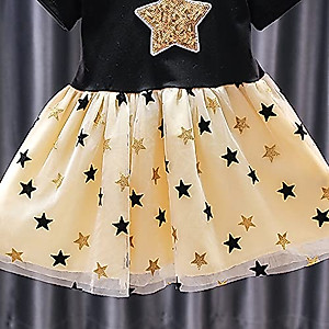 Kulywon Baby Kids Patterns Girls Sleeve Summer Dress Casual Short Girls Dress&Skirt Toddler Girls Dress (Black, 18-24 Months)