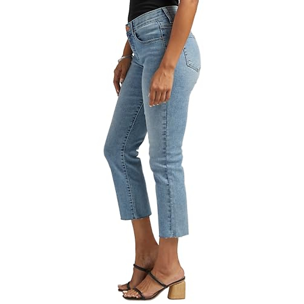 JAG Jeans Women's Ruby Mid Rise Straight Cropped Jeans, Nomadic Blue