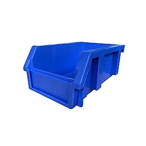 DJC Supply Blue Extra Small 3.5" X 5.2" X 2.1" Heavy Duty Thermoplastic Storage Bin, Stackable, Hangable, Side Connect (2 PACK)