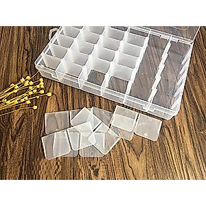36 Grids Clear Plastic Organizer Box Storage Container Jewelry Box with Adjustable Dividers for Beads Art Crafts Jewelry Fishing Tackles with 12 Floss bobbins