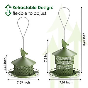 Outdoors Hanging Metal Bird Feeder: Digipettor 4 lbs Large Capacity Mesh Squirrel-Proof Wild Bird Seed Feeder for Garden Yard Outdoors Decoration, Green
