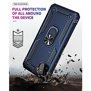 SKTGSLAMY Galaxy A22 5G Case,Samsung A22 5G Case,with Screen Protector,[Military Grade] 16ft. Drop Tested Cover with Magnetic Kickstand Car Mount Protective Case for Samsung Galaxy A22 5G, Blue