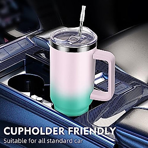 MaxBase 40 oz Tumbler with Handle and Straw Lid, Insulated Reusable Stainless Steel Travel Mug Keeps Drinks Cold up to 34 Hours, 100% Leakproof Bottle for Water, Iced Tea or Coffee, Smoothie and More
