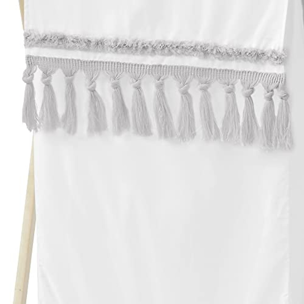 Sweet Jojo Designs Boho Bohemian Baby Kid Clothes Laundry Hamper - Grey and White Farmhouse Shabby Chic Designer Modern Minimalist Gray Tuft Tufted Cotton Gender Neutral Unisex