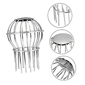 YARNOW 2 pcs Stops Rooftop Line to Guard Downspout Cap Outdoor Cover Steel Stainless Strainer Blocking Gutter Roof Other Pipe Extensions Floor Leaf Tool Leaves Clogging Anti- Down Drain