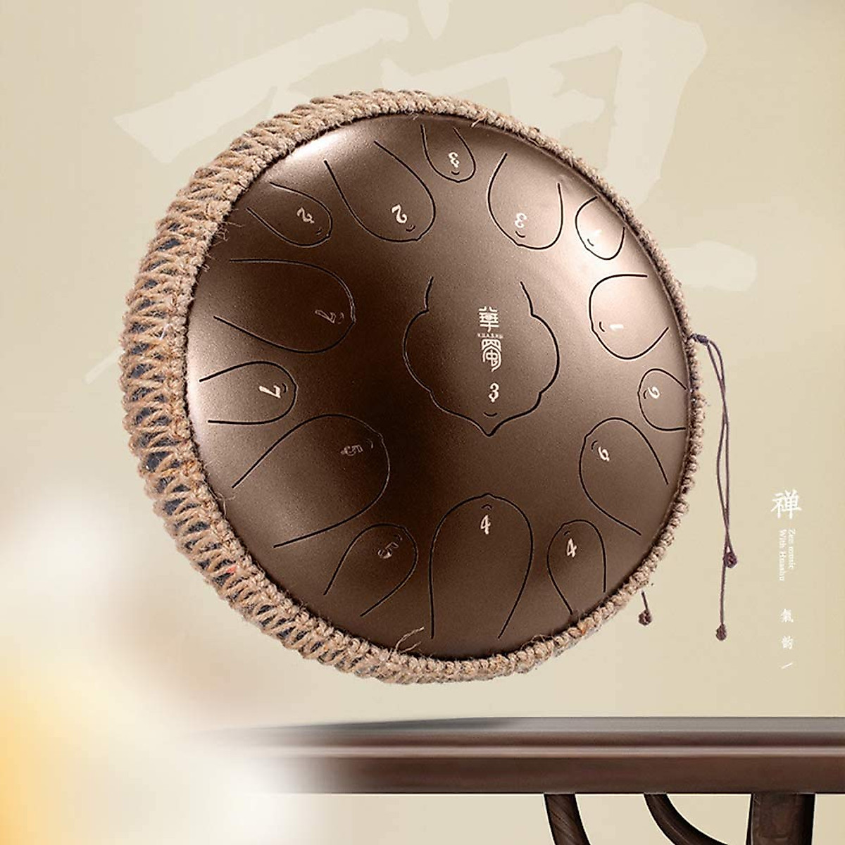 Alloy Steel Tongue Drum, Gong, Panda Drum, Steel Pan Drumm Drum, Drums & Percussion, Handpan Drum, Percussion Instruments,Bronze,12inche13notes