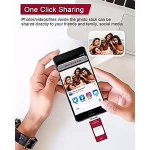 Sunany Flash Drive 128GB, USB Memory Stick External Storage Thumb Drive Compatible for Phone, Pad, Android, PC and More Devices (Red)
