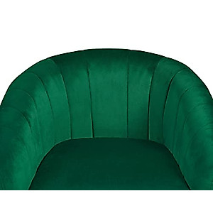 Yaheetech Accent Chair, Modern Barrel Vanity Chair with Gold Metal Legs, Tufted Accent Armchair for Living Room/Bedroom/Office/Makeup Room Green, Set of 2