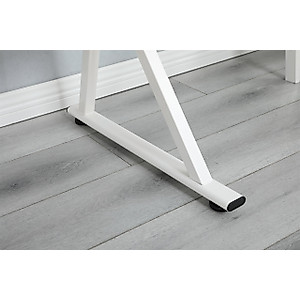 Tzou Drafting Printing Table with Chair 0-75° 31.5"-49.5" Adjustable Height Tempered Glass Drawing Table for Office School Artists Architects White