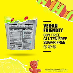 GHOST Hydration Packets, Sour Patch Kids Redberry, 24 Sticks, Electrolyte Powder - Drink Mix Supplement with Magnesium, Potassium, Calcium, Vitamin C - Vegan, Free of Soy, Sugar & Gluten