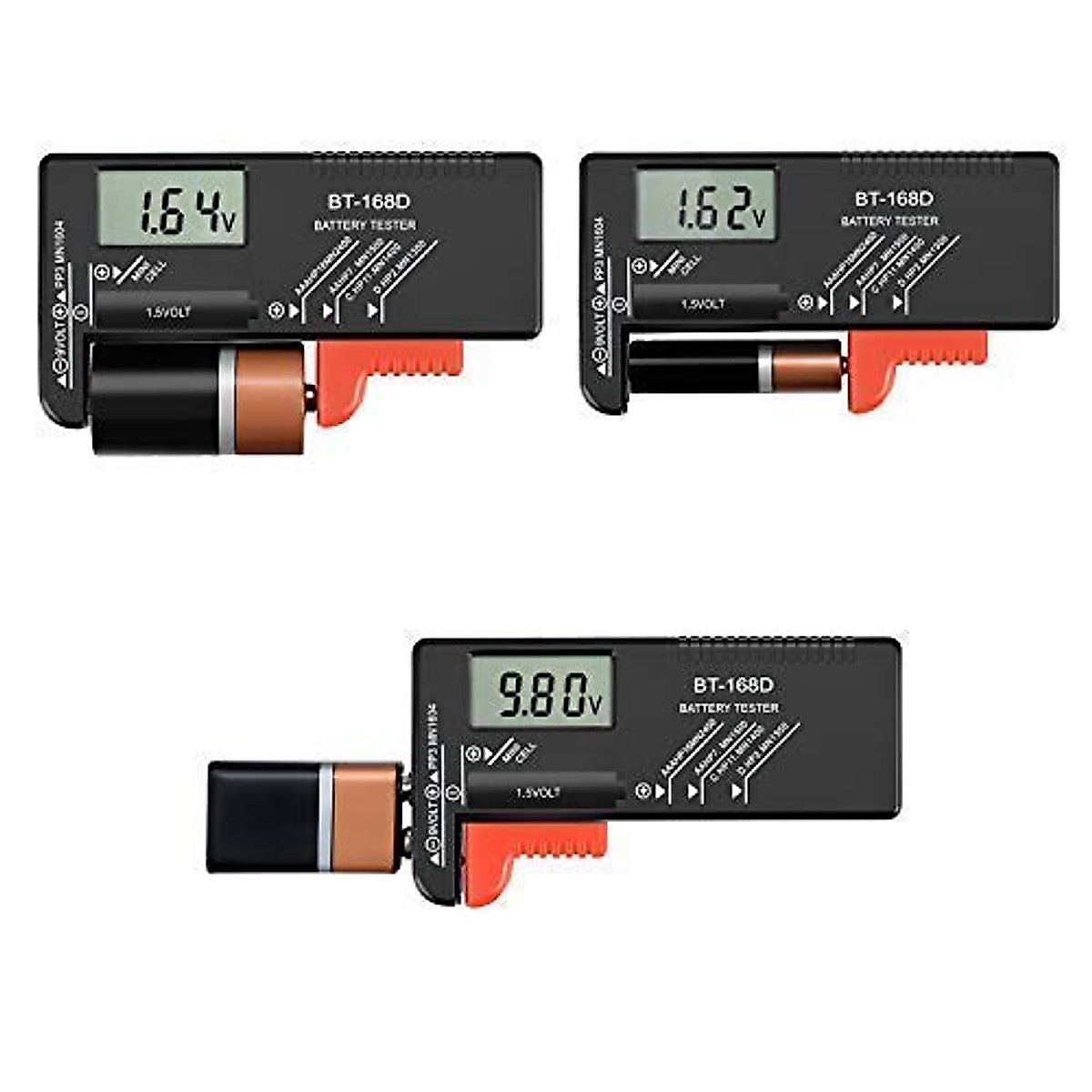 ANLIZN The Battery Storage Organizer Case and Battery Tester with No Lid, for Drawer Design, Holds 110 Batteries Various Sizes for AAA, AA, 9V, C, D and Button Battery