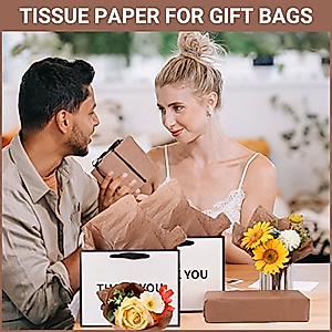 Segarty Brown Tissue Paper for Packaging, 100 Sheets 14 x 20 Inches Bulk Tissues Paper for Gift Bags Wrapping, Packing, Easter, Mothers Day, Holiday Decorations, Tissue Paper for Crafts, DIY Pom Pom
