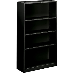 HON 4 Shelf Metal Bookcase - Black - HONS60ABCP