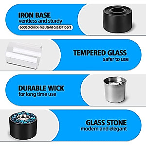 Eufrozy Small Table Top Fire Pit Bowl Indoor, Mini Portable Tabletop Rubbing Alcohol Fireplace Clean-Burning Bio Ethanol with Wind Guard Blue Rocks for Marshmallow S'Mores Apartment Personal Ambiance