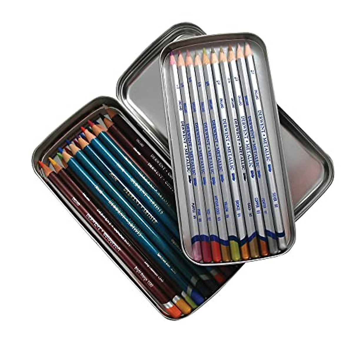 Derwent Pencil Tin (2300582) , Silver, 1 Count (Pack of 1)