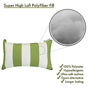 Majestic Home Goods Sage Vertical Stripe Indoor / Outdoor Small Throw Pillow 20" L x 5" W x 12" H