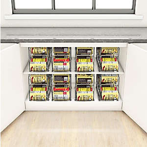 Simple Houseware Front Loading Can Dispenser, 4 Pack, Chrome