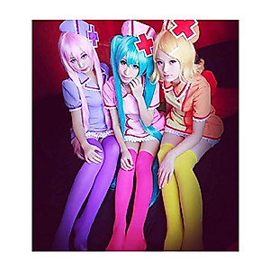 Lastclream Women Costume Thigh High Silk Stockings for Girls Over Knee Socks Cosplay Knee High Hosiery (White)