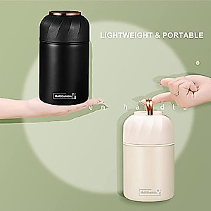 MultiOutools Vacuum insulated food jars with carry handle , stainless steel soup thermos for hot/cold food, Food containers with foldable spoon for Camping