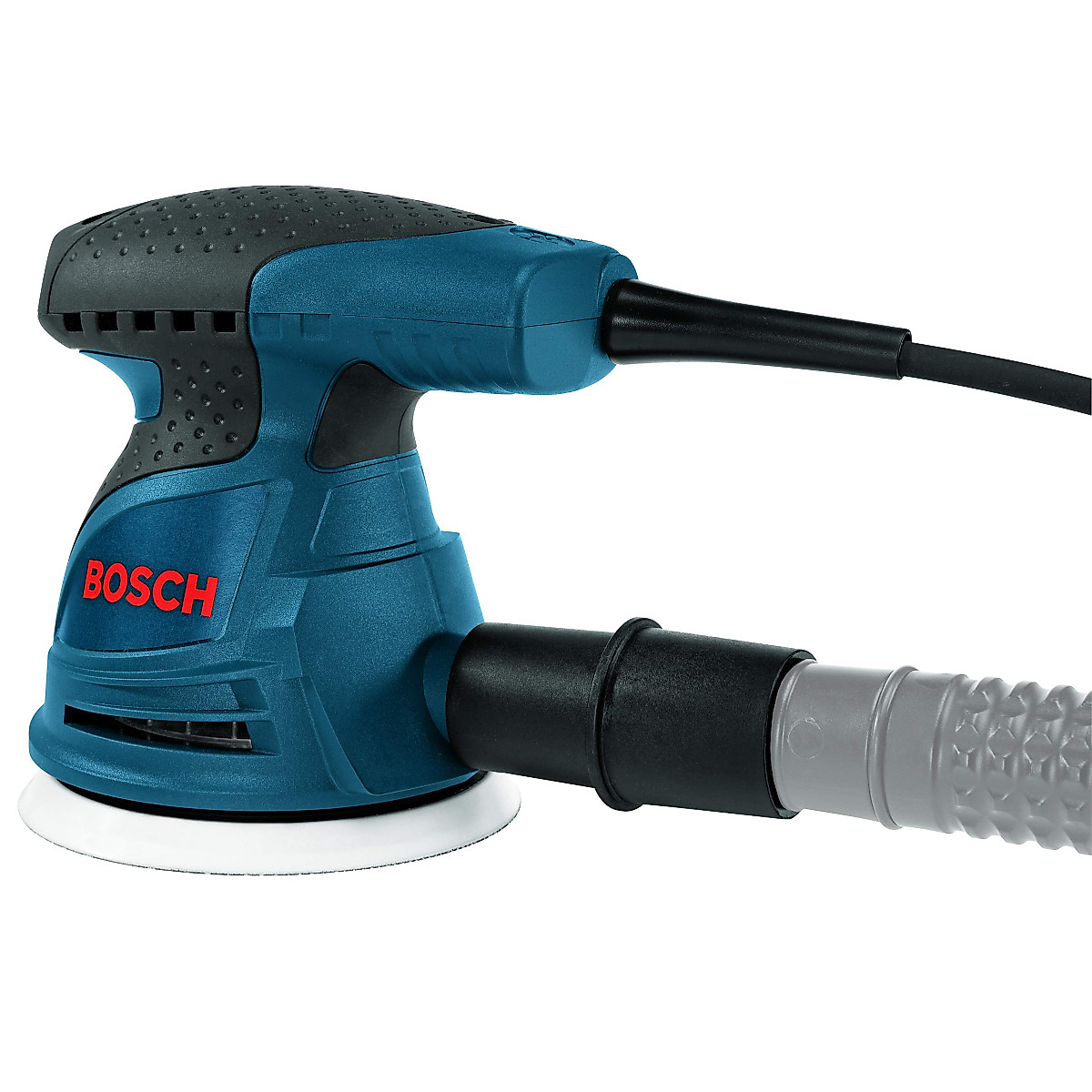 BOSCH ROS10 120 Volt Random Orbit Sander, Blue, 5&BOSCH SR5R000 6-Piece Assortment 5 In. 8 Hole Hook-And-Loop Sanding Discs