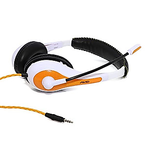 AVID AE-36 Orange On-Ear Stereo Headphones with Boom Microphone (10-Pack)