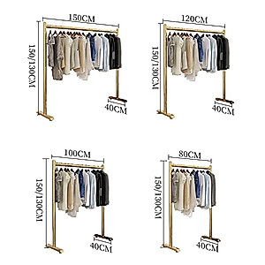 Garment Clothing Rack Standing Coat Rack Closet Rods, Metal Rolling Clothes Organizer Shelves for Hanging Clothes, Laundry Hanger Stand Wardrobe, 100×150cm ( Color : Black , Battery *1 : 100x150cm )